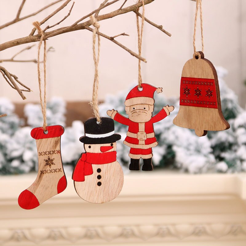 Christmas Coloured Drawing Wood Small Pendant Chri... – Vicedeal