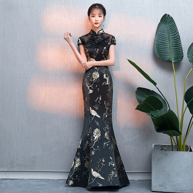 Chinese Style Light Pink Lady Cheongsam Skirt Trum... – Grandado