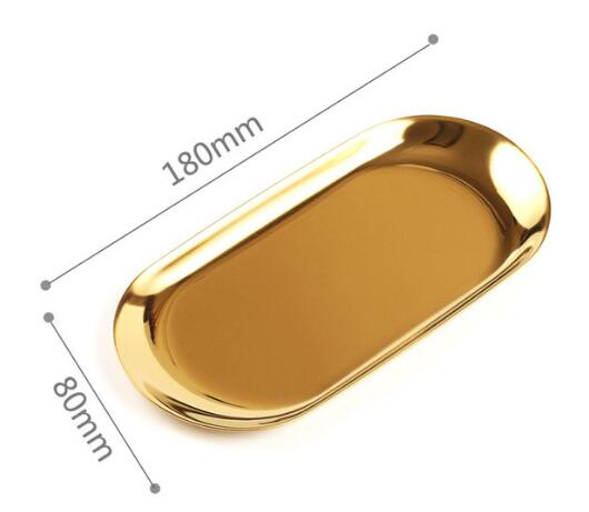 Lyxig metallförvaringsbricka guld oval/hexagon/run... – Grandado