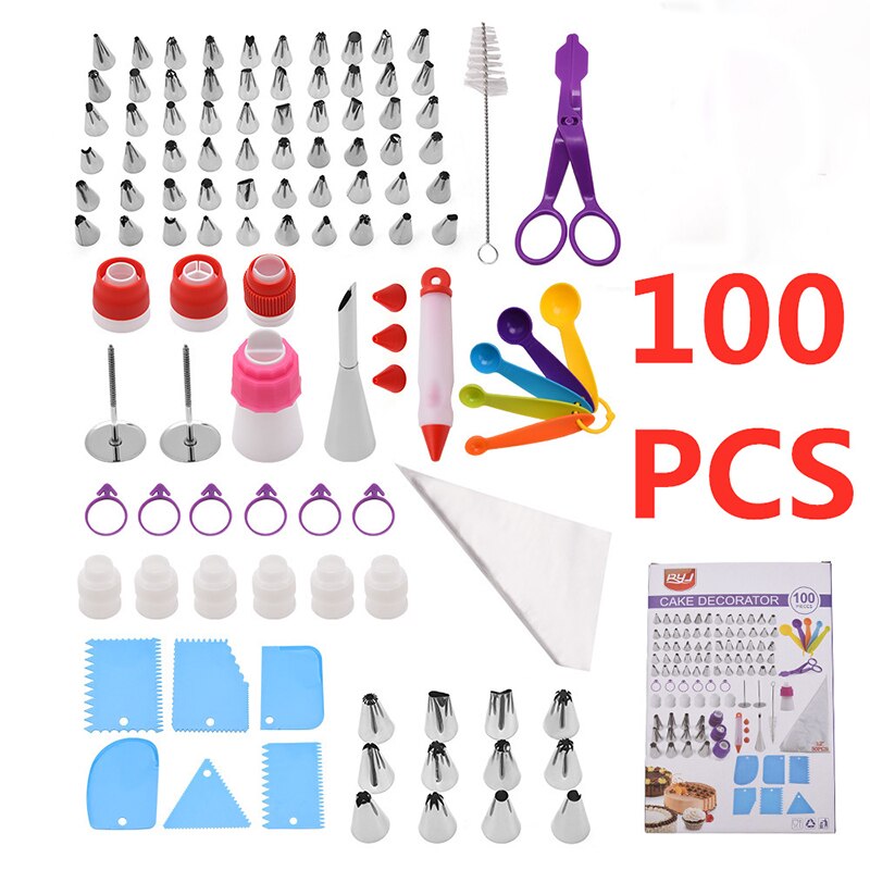 100pcs Cake Decorating Skills Set Pastry Bag Candy... – Grandado