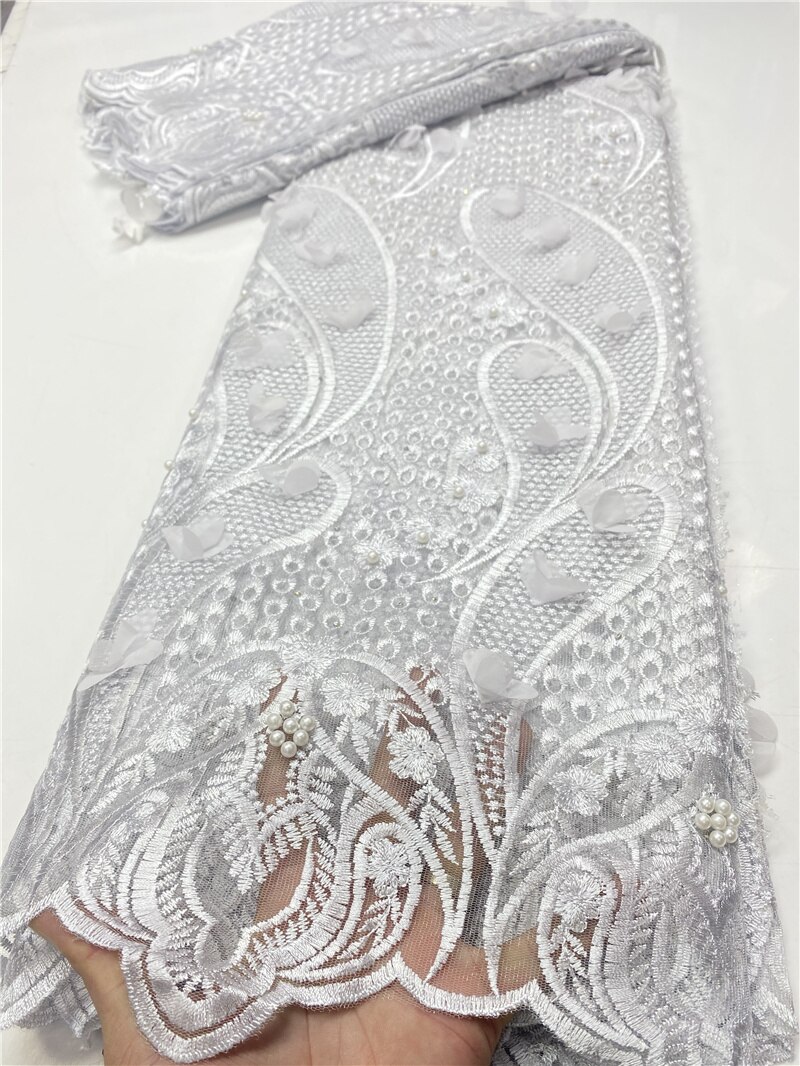 Afrikansk 3d perler blonder stof blonder fransk ne... – Vicedeal