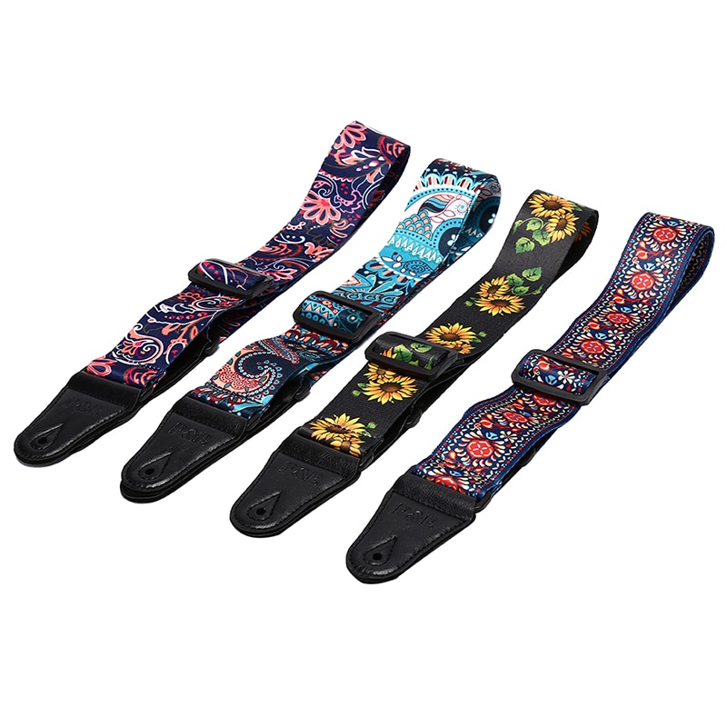 4 Types Adjustable Embroidered Cotton Guitar Strap... – Vicedeal