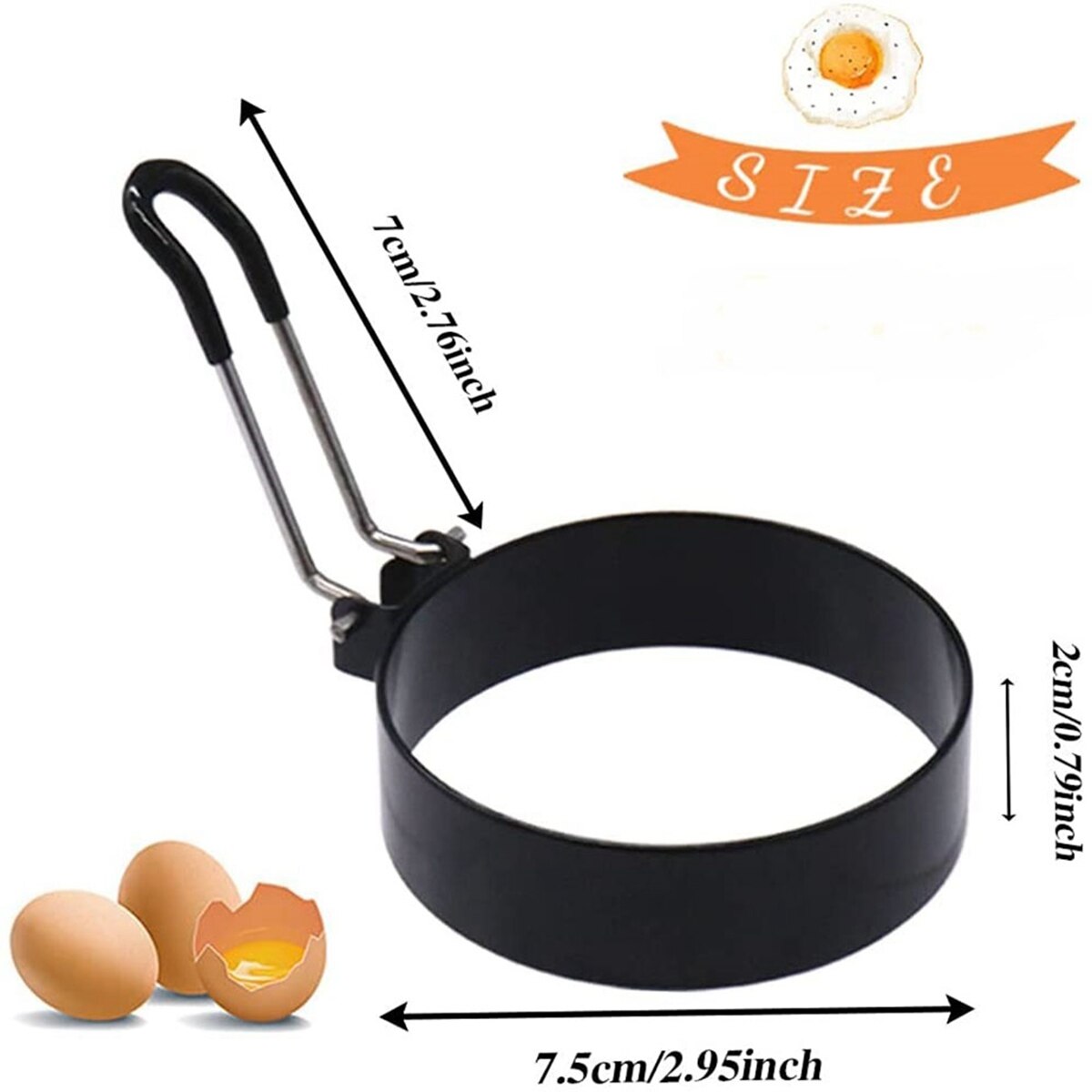 6 Pcs Egg Rings,Round Egg Cooking Ring,with Rubber... – Grandado
