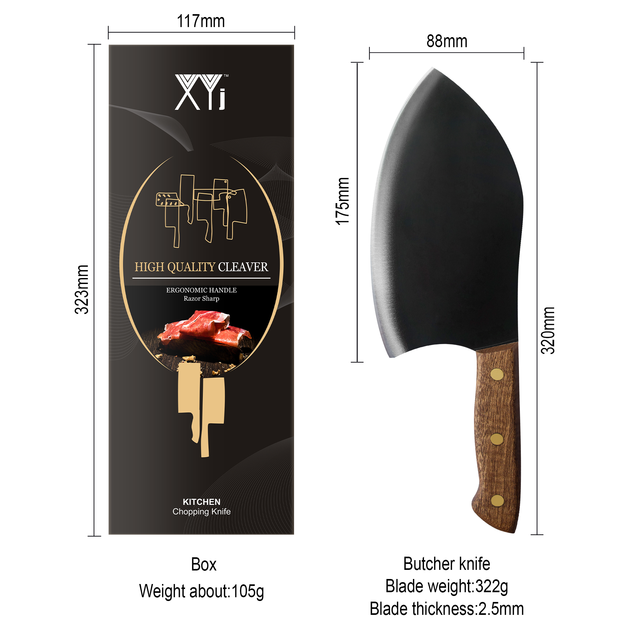 Stainless Steel 7Inch Butcher Knife Kitchen Cutler... – Grandado