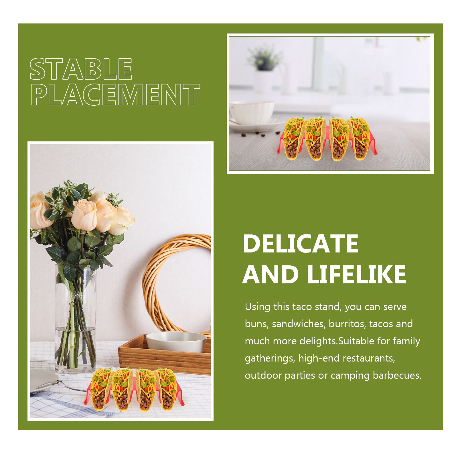 2Pcs Taco Display Rack Restaurant Pancake Stand De... – Grandado