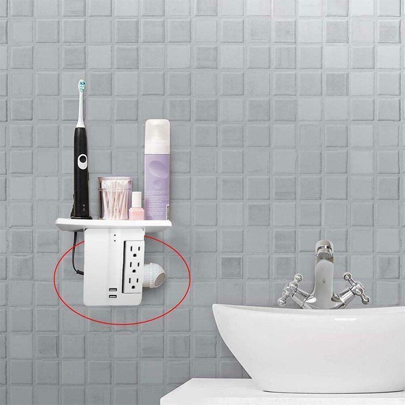 Rantion 2 USB 6 Socket Shelf Wall Outlet Plugs Sur... – Vicedeal