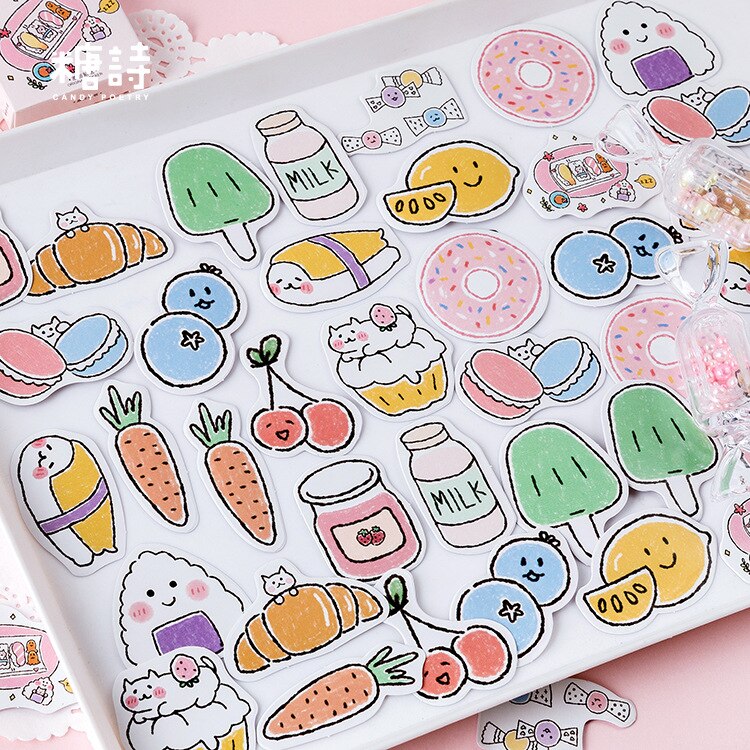 45pcs/pack Kawaii Stationery Sticker Set Yummy Mil... – Vicedeal