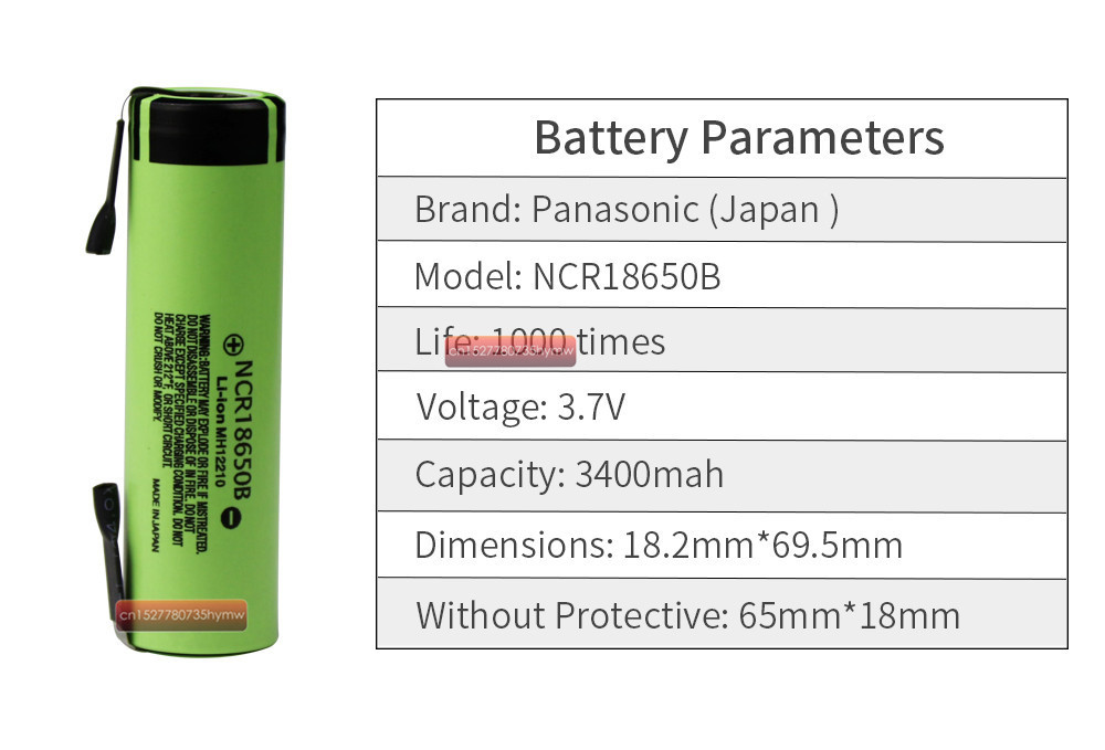 Panasonic Original NCR18650B 3.7v 3400mah 18650 Li... – Grandado