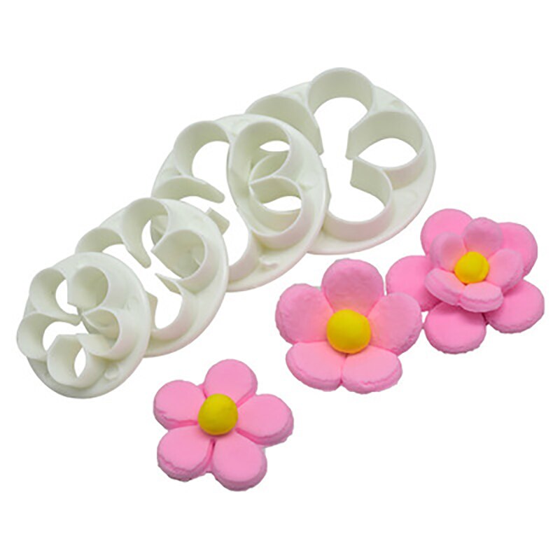 4Pcs Pruimenbloesem Rose Bloem Cookie Pers Stempel... – Vicedeal