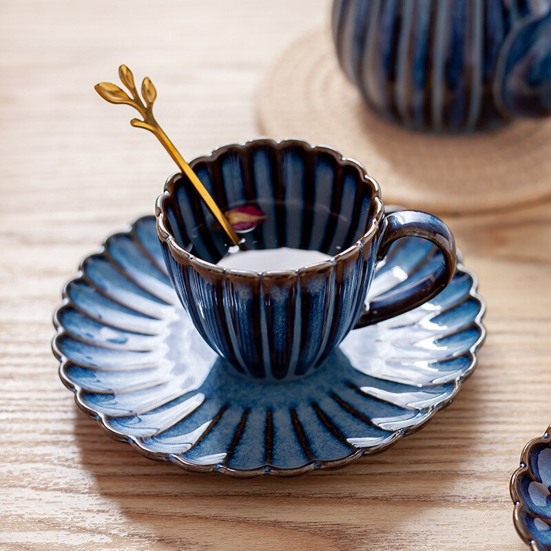 Simplicity Creativity Ceramics Cup Saucer Set Japa... – Grandado