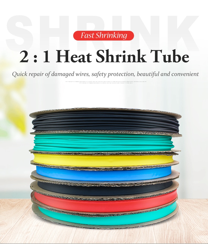 1 Meter heat shrinkable tube termoretractil Shrink... – Vicedeal