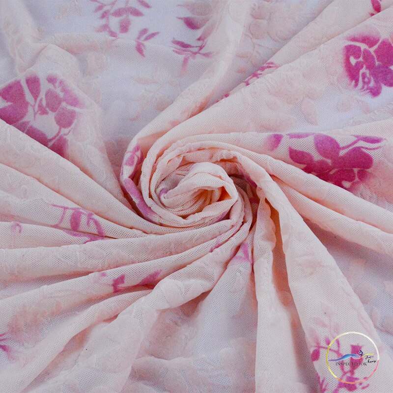 Polyester Flock blume stoff mesh gewebe Strömten m... – Vicedeal