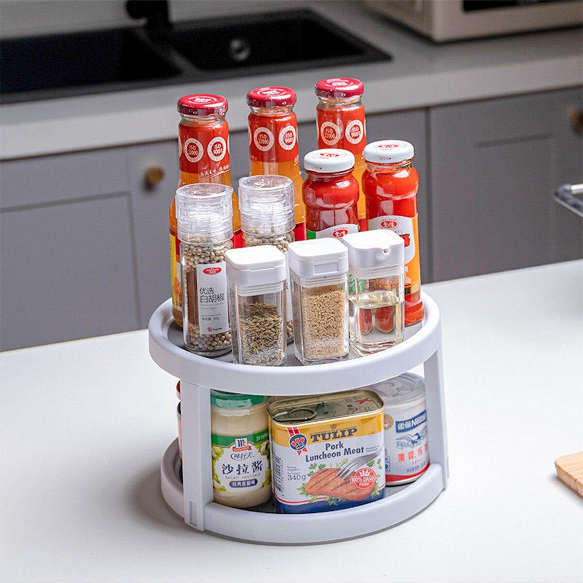 Küche Organizer Gewürz Dosen Regal Flaschen Pfeffe... – Grandado