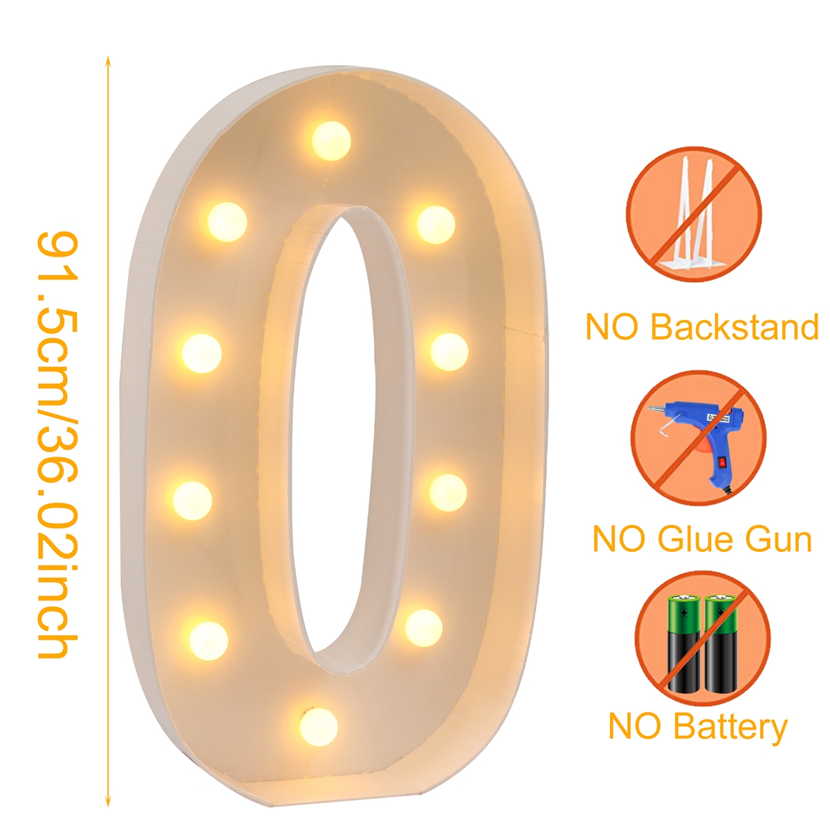 91.5cm Giant Led Light Birthday Number Figure 1st ... – Grandado