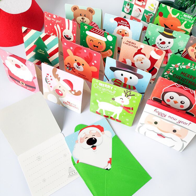 10 st/pack god jul mini gratulationskort med kuver... – Grandado