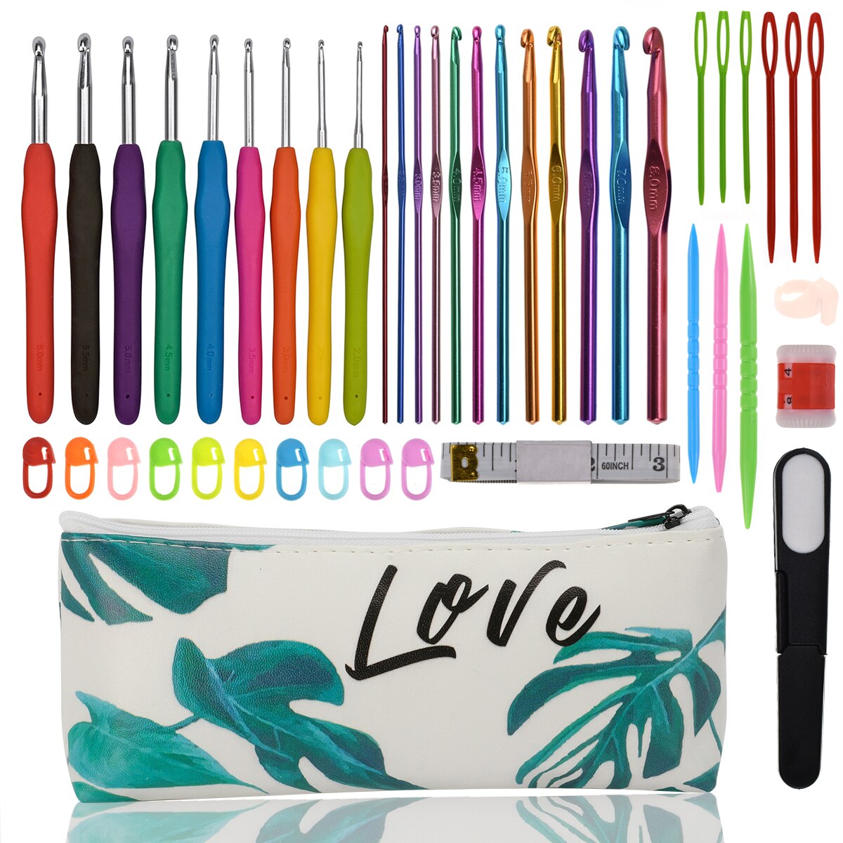 12 Styles Crochet Hook Set DIY Weave Needle Arts C... – Grandado