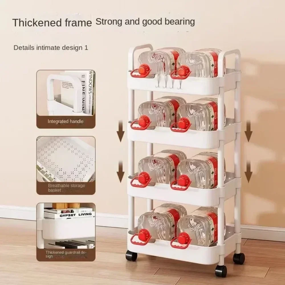 Mobile Storage Rack Trolley 3/4 Layer Storage Rack... – Grandado