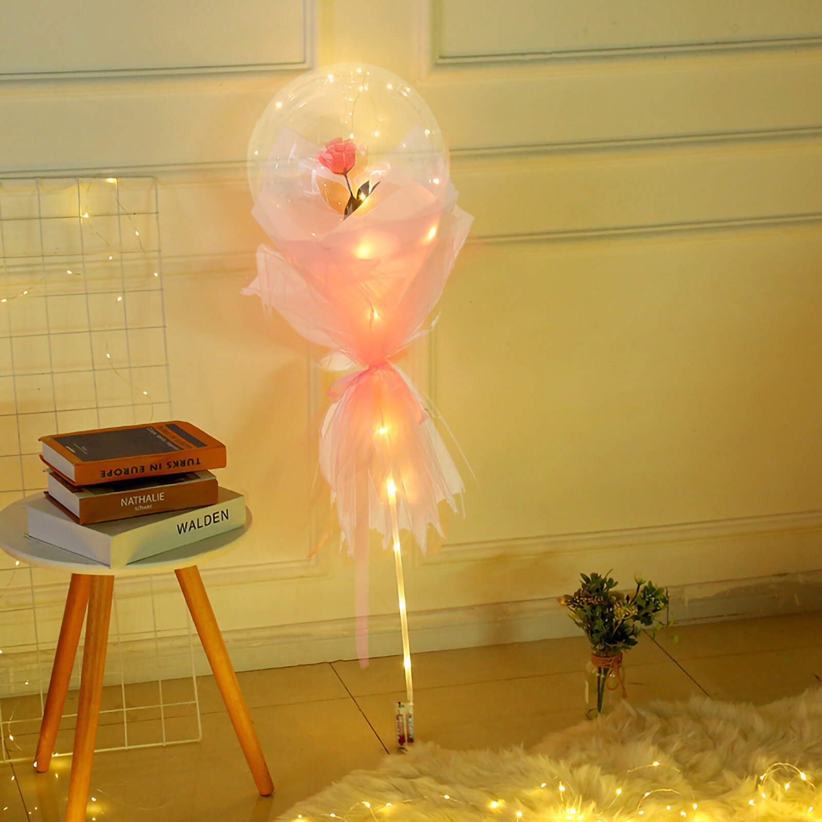 LED Luminous Balloon Rose Bouquet Transparent Bobo... – Grandado