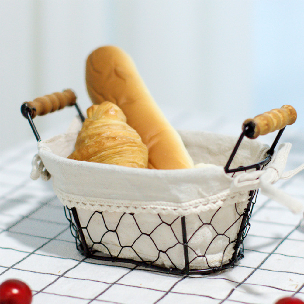 Nordic Style Handwoven Iron Bread Basket Portable ... – Grandado