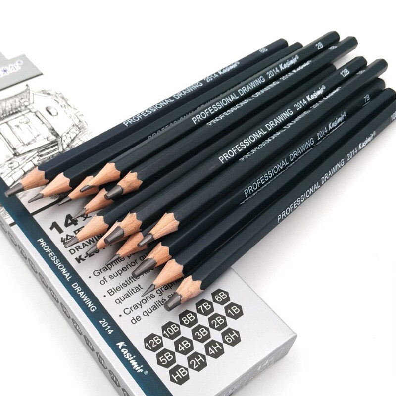 14Pcs Drawing Black Pencil Set Wooden Art Supplies... – Grandado