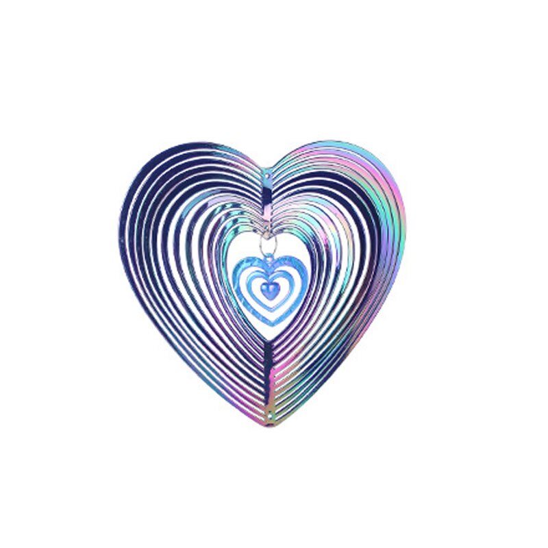 Geometric Art Heart Wind Spinner Garden Yard Art W... – Grandado