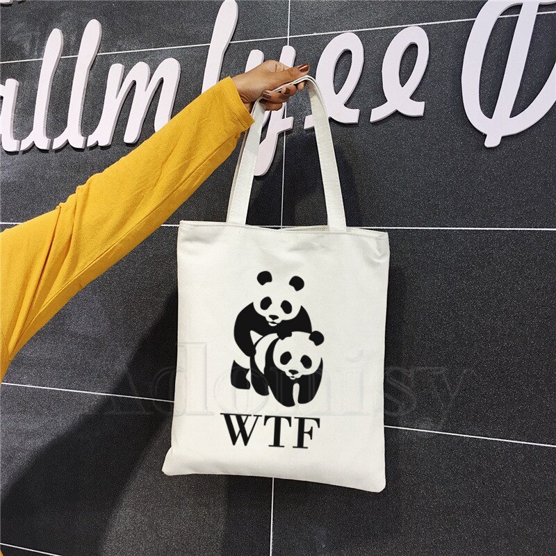 WWF Good WTF Panda Comedy Graphic Canvas Shoulder ... – Grandado