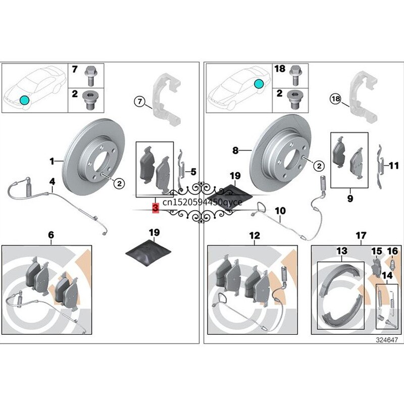 Automobile front wheel brake pad E90 320I N46 318I... – Vicedeal