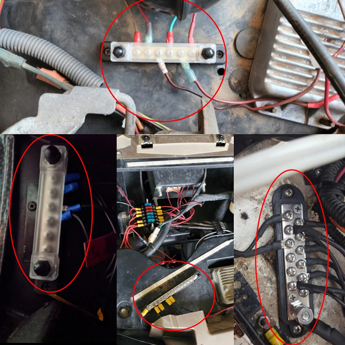 6 Way Bus Bar Terminal Block 300V AC/48V DC 130A A... – Grandado