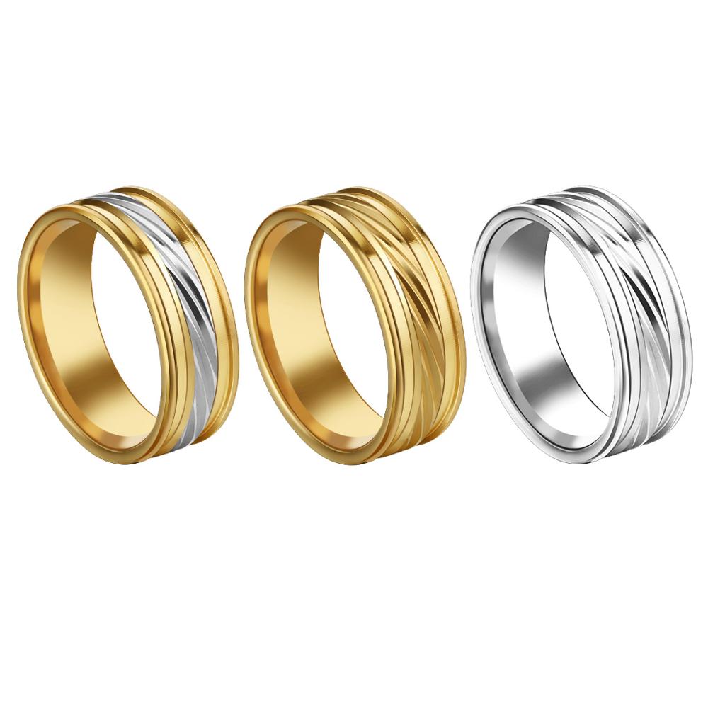Carved Stainless Steel Finger Rings For Men Gold S... – Grandado