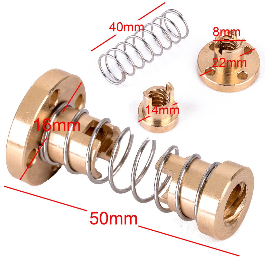 T8 Anti-Backlash Spring Loaded Nut Brass Eliminati... – Grandado