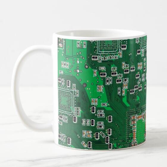 Green Computer Circuit Board Geek Coffee Mug Novel... – Grandado