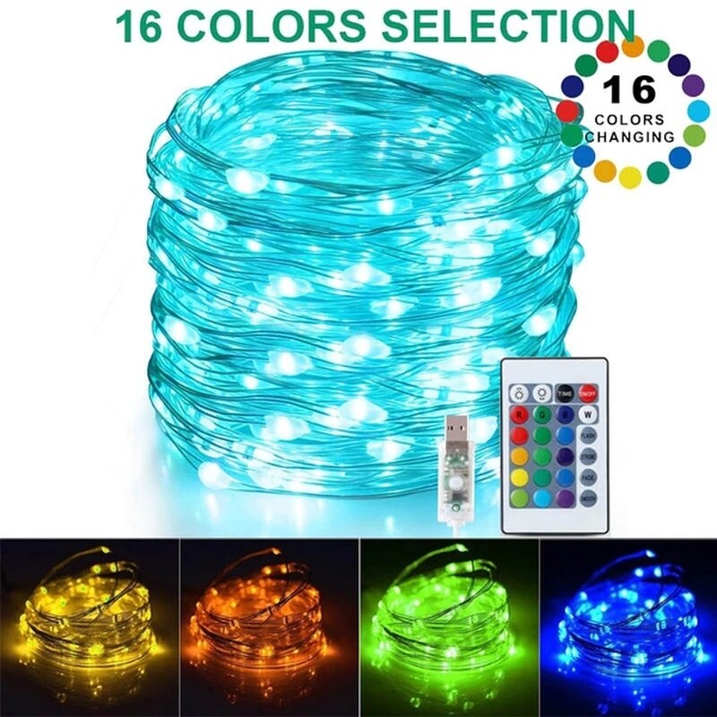 Fairy String Lights USB 16 Colors Changing LED Wat... – Vicedeal