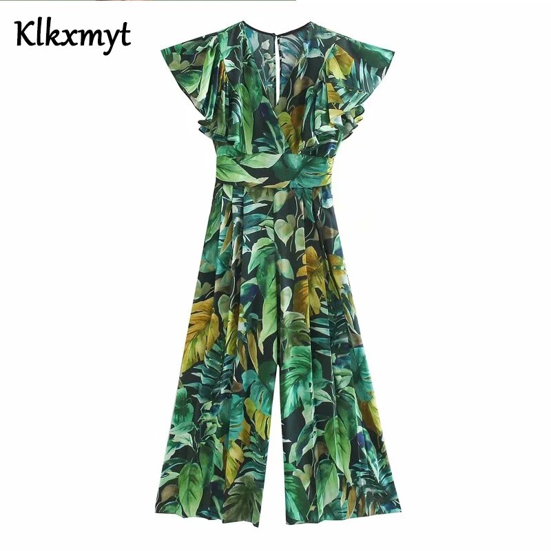 summer england lady jungle print loose jumpsuit wo... – Grandado