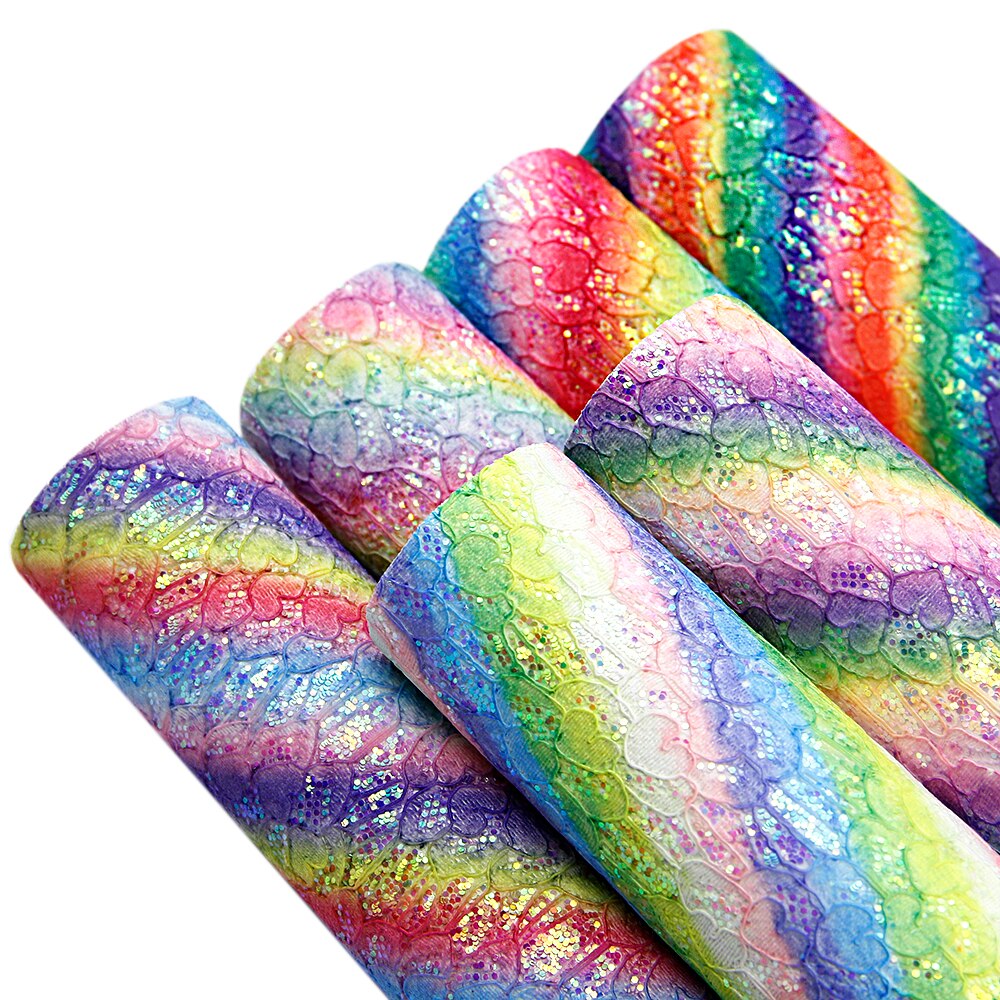 20*33cm Lace Bump Texture Rainbow Color Chunky Gli... – Vicedeal