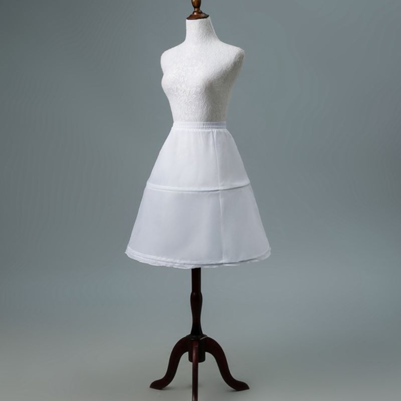 Women Women Flower Girls 2 Hoops Short White Petti... – Grandado