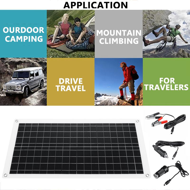 100w solcellepanel usb 12v/5v fleksibel sol lader ... – Grandado