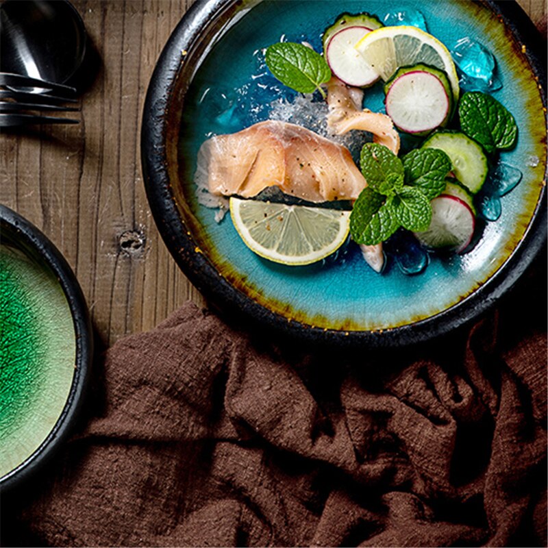 Kiln Ice Split Glaze Ceramic Plate Japanese Sushi ... – Grandado