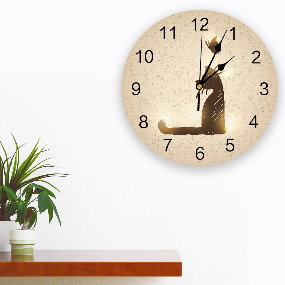 Cat And Butterfly PVC Wall Clock Home Decor Bedroo... – Grandado