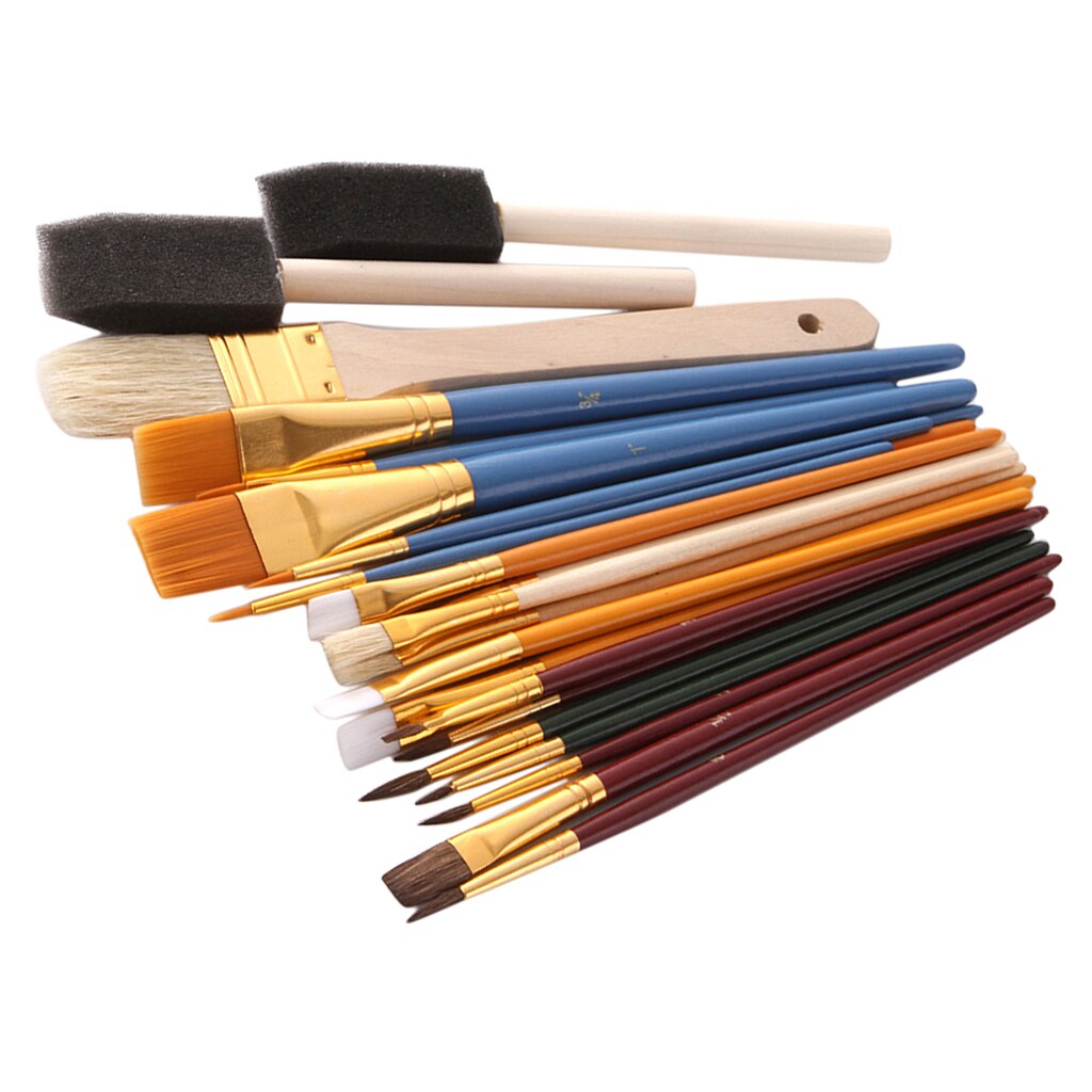 25 Artists Paint Brushes Set Foam Brush for fine a... – Grandado