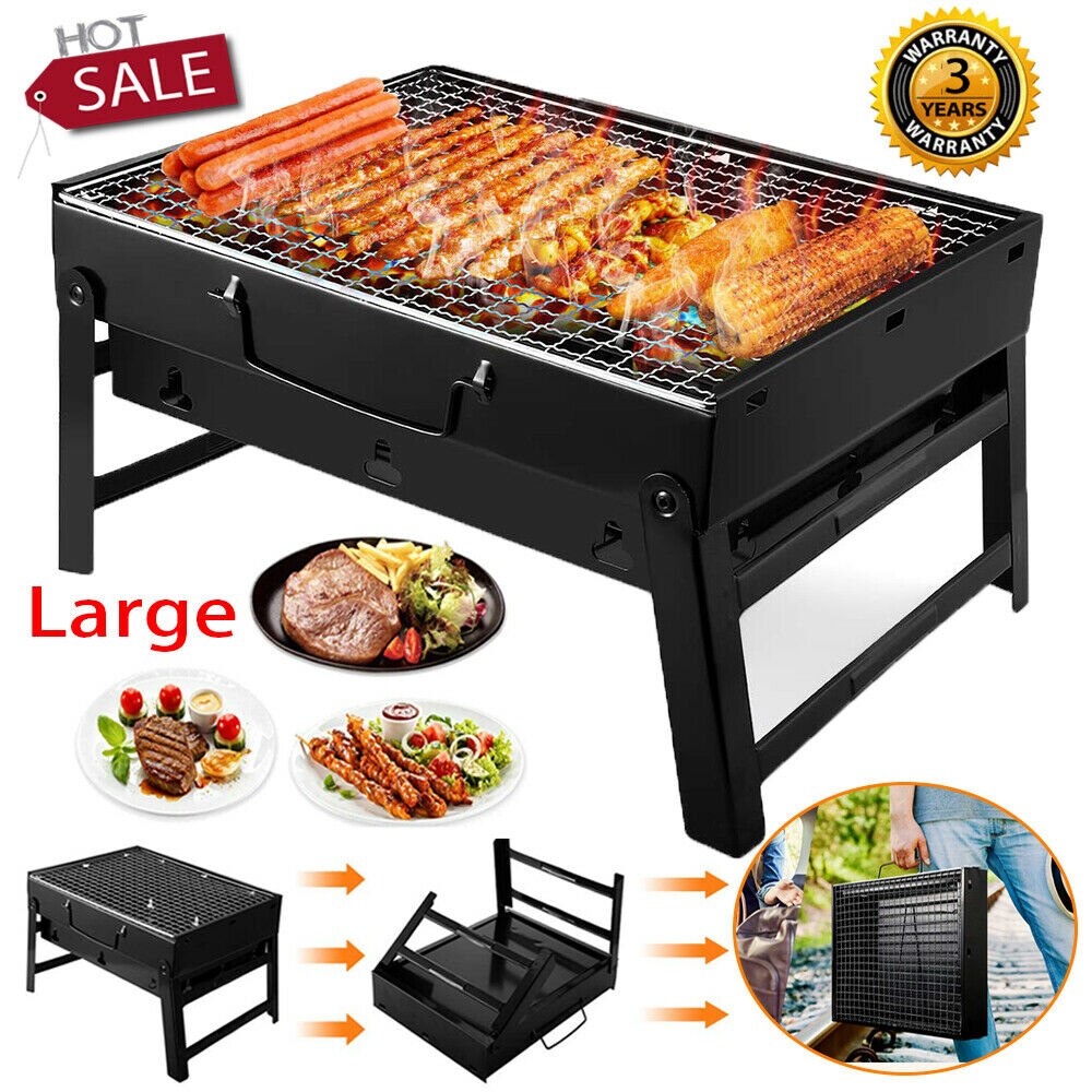 Portable Compact Charcoal BBQ Grill Cooker Bars Sm... – Grandado