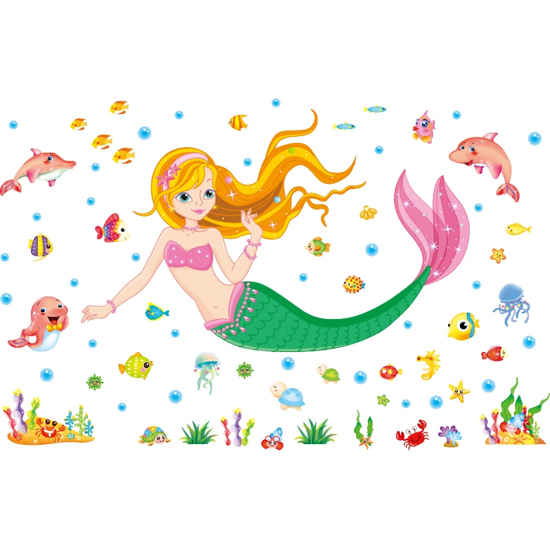 [shijuekongjian] Underwater World Mermaid Girl Wal... – Grandado