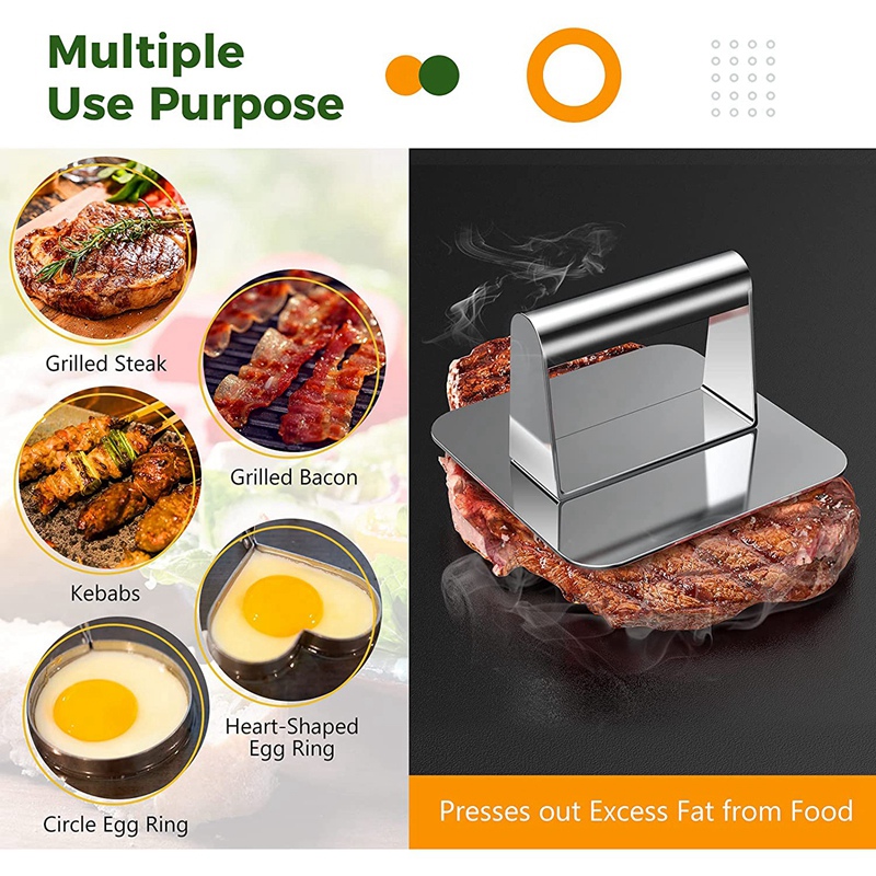 Burger Press for Griddle,Non-Stick Burger Smasher ... – Grandado