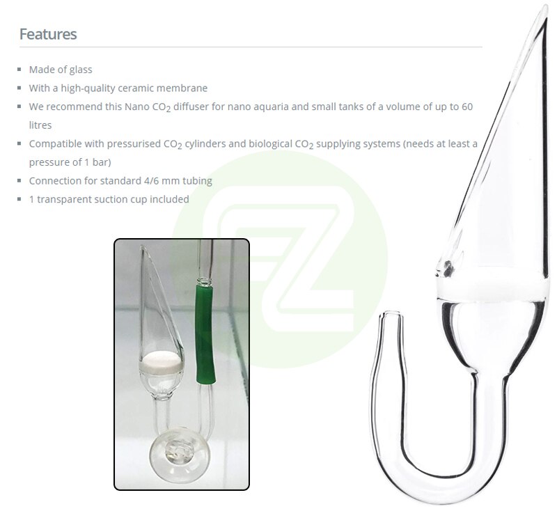 Aquarium CO2 Diffuser Finger-type bevel CO2 Glass ... – Grandado