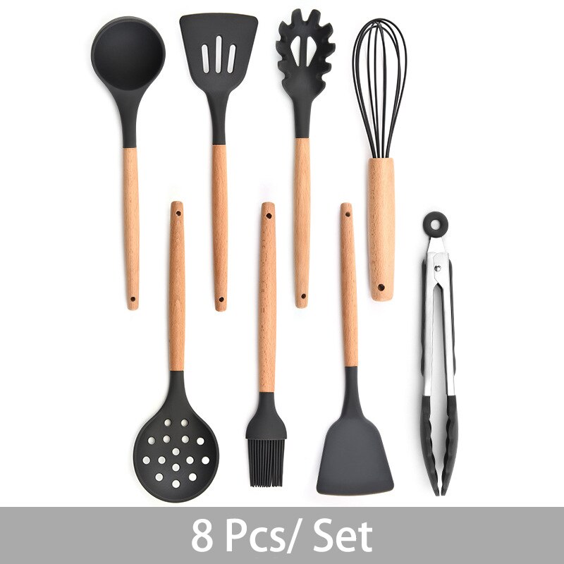 Kitchen Utensil Set Silicone Cooking Utensils with... – Grandado