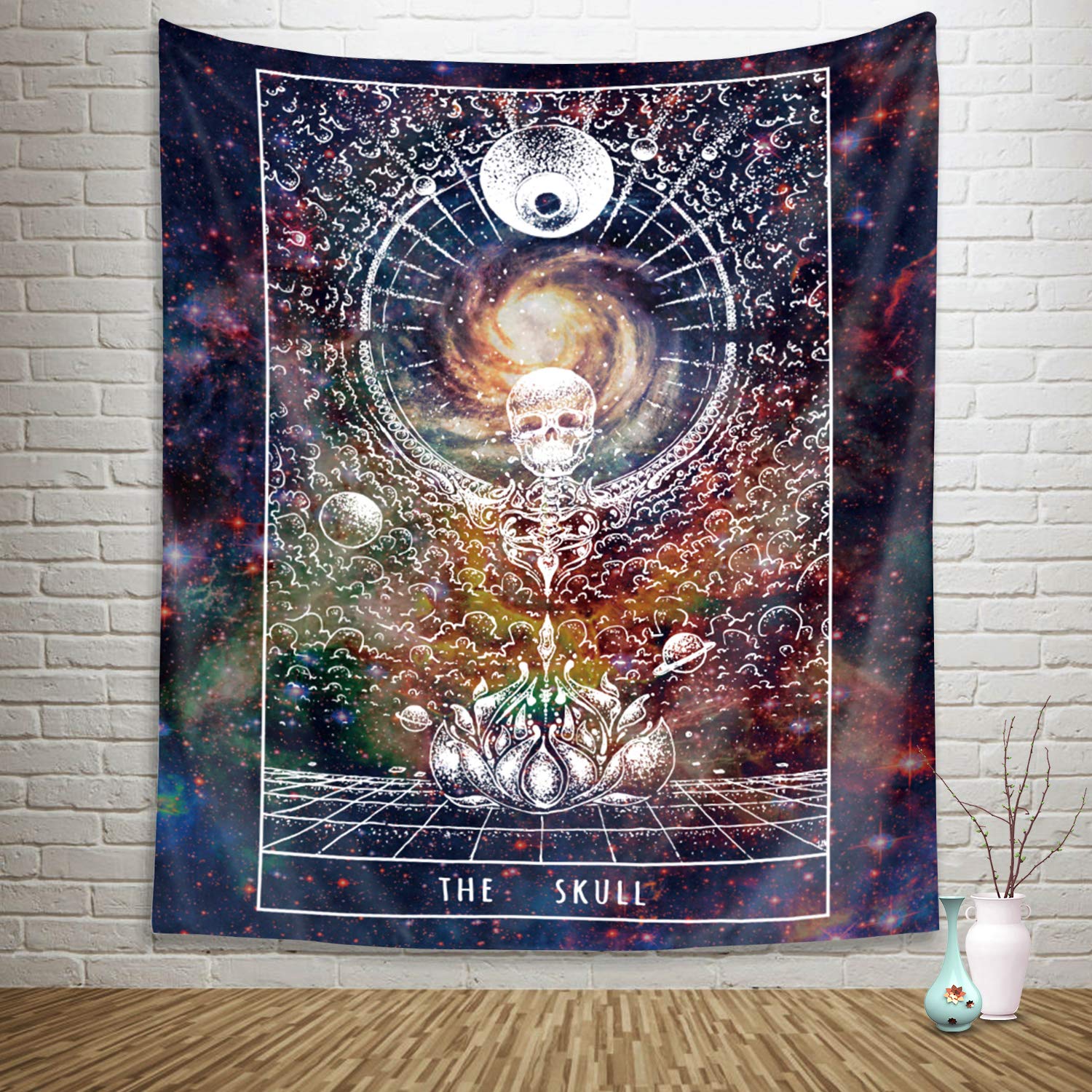 Schedel Meditatie Muur Opknoping Zwart En Wit Tapi... – Grandado