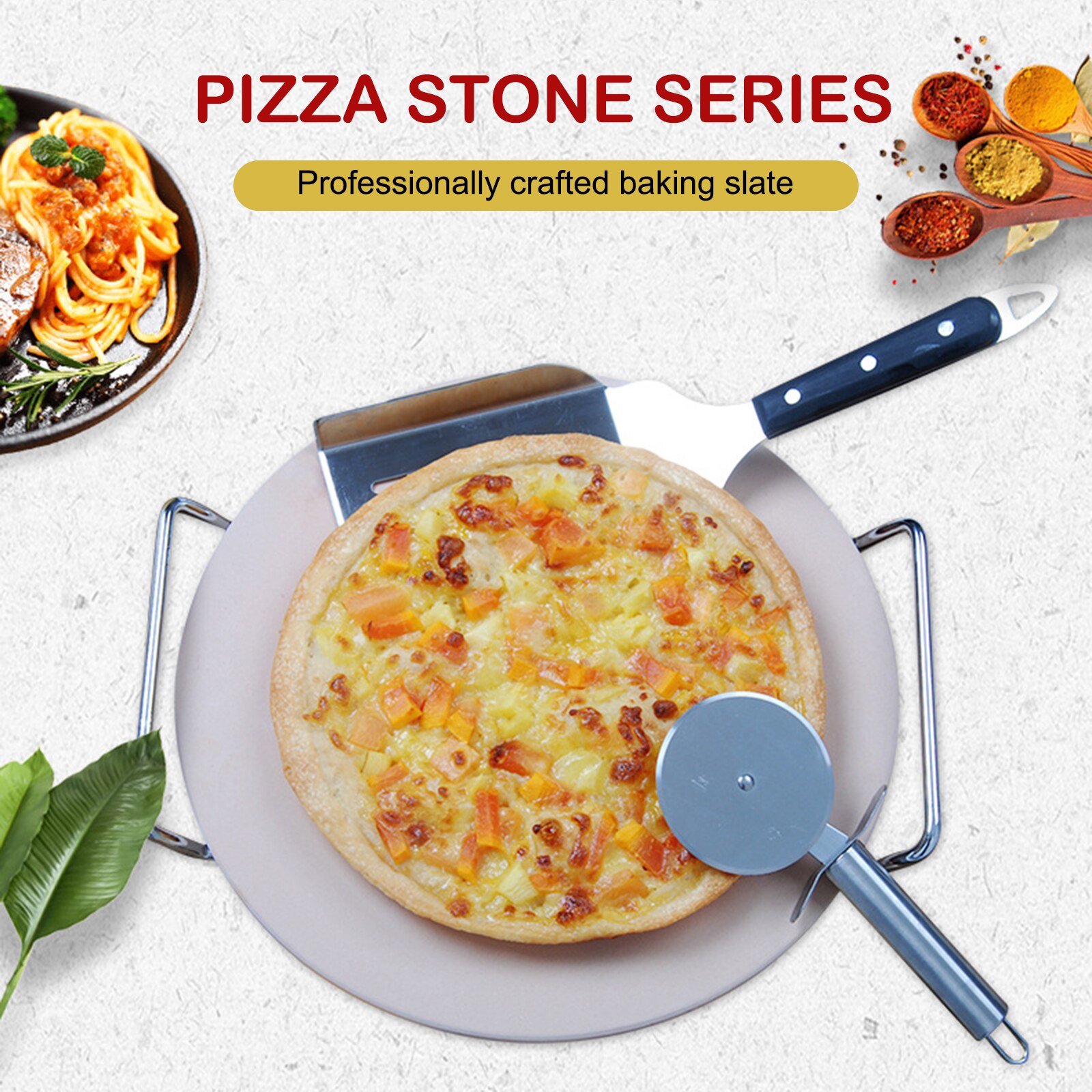 Pizza Grilling Stone Non-stick Baking Slate Stonew... – Vicedeal