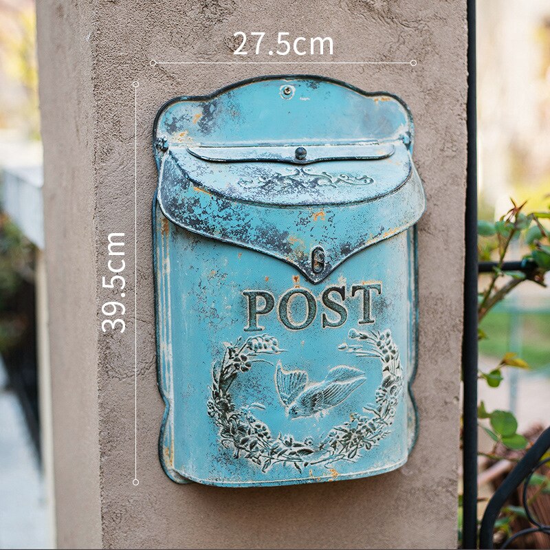 Outdoor wrought iron wall-mounted mail box villa r... – Grandado