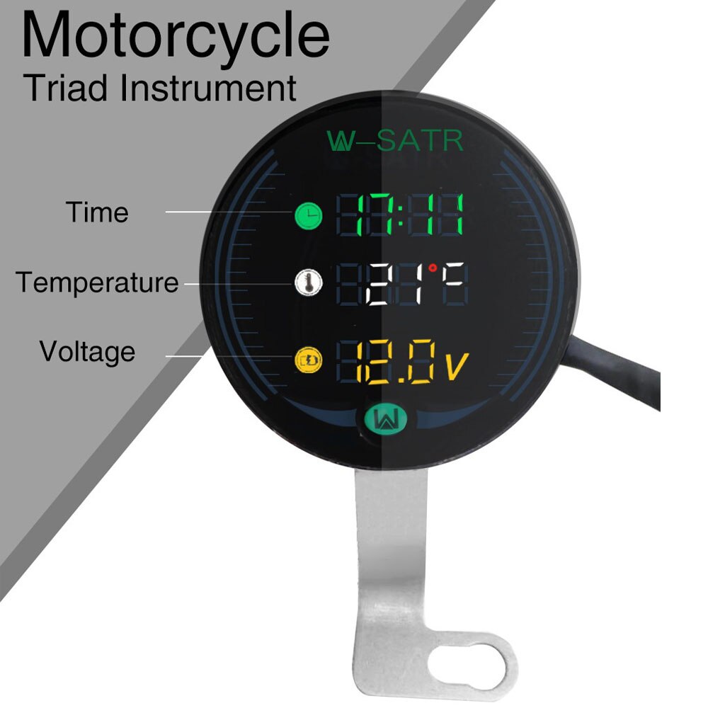 Universal Motorcycle Bike Time Clock Voltmeter Tem... – Grandado