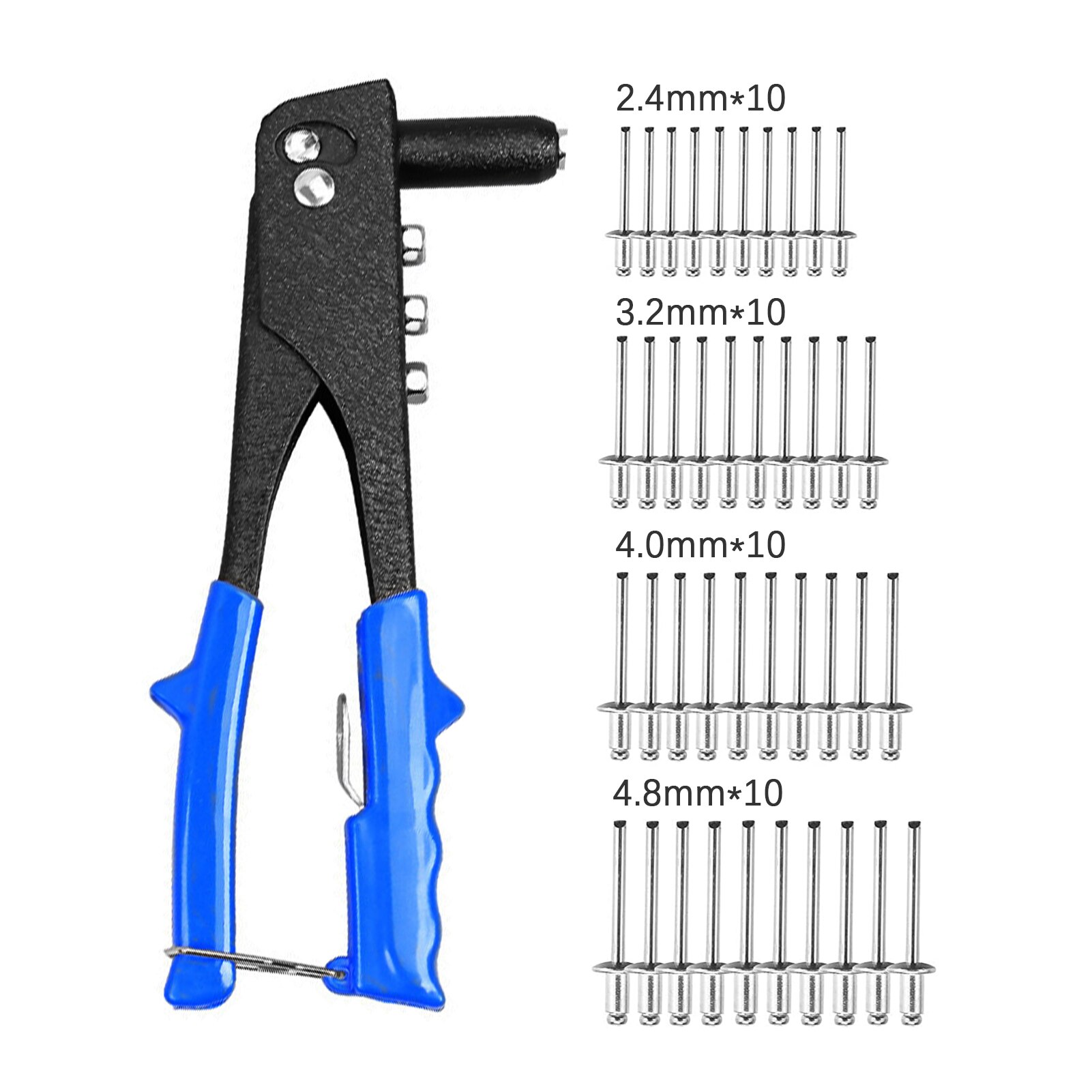 Rivet Gun Kit Heavy Duty Single Hand Manual Rivete... – Vicedeal