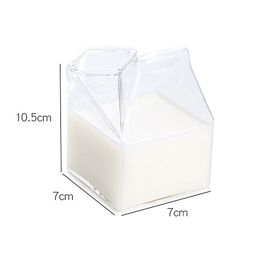 Milk Box Shaped Cup Glass Milk Carton Container Tr... – Vicedeal